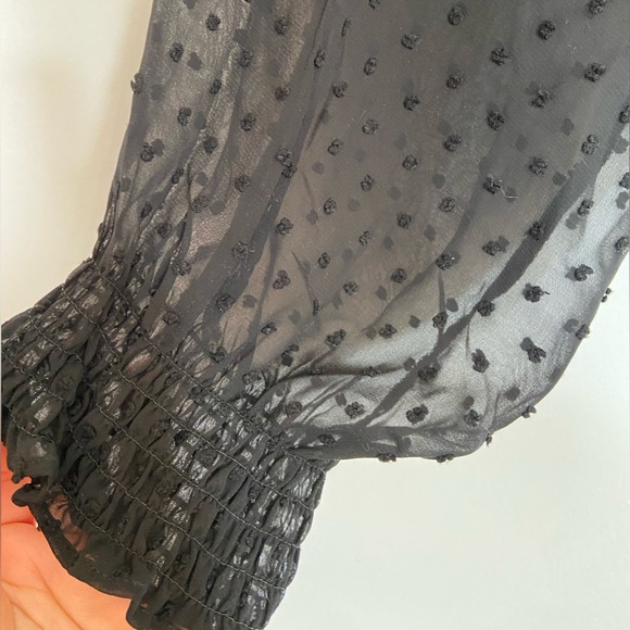 Adrianna Papell Tops Nwt Adriana Papell Swiss Dot Flounce Sleeve